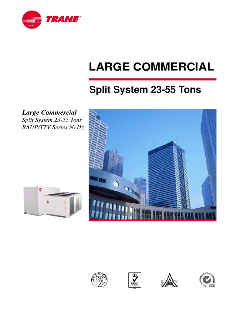 Trane Split System 23-55 Tons | PDF | Mechanical Fan | Electrical Wiring