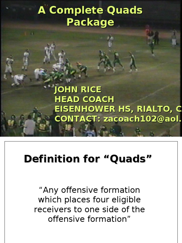 John Rice - A Complete Quads Package | PDF | Football Codes | Sports ...