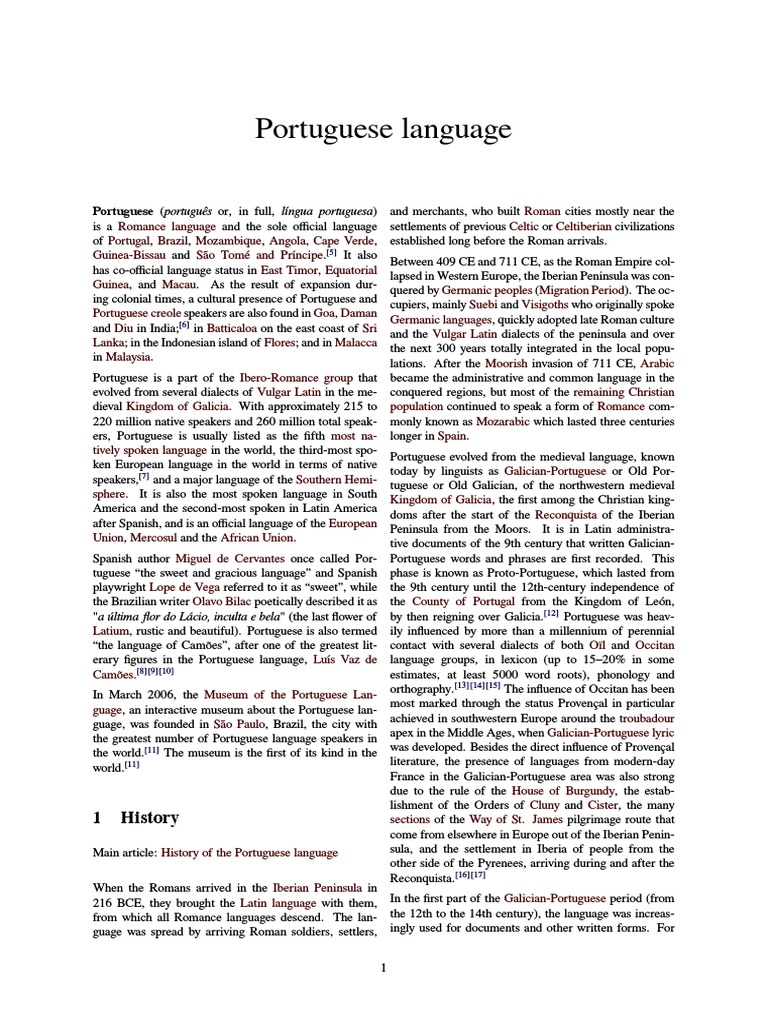 Portuguese Language | PDF | Portuguese Language | Languages Of Europe