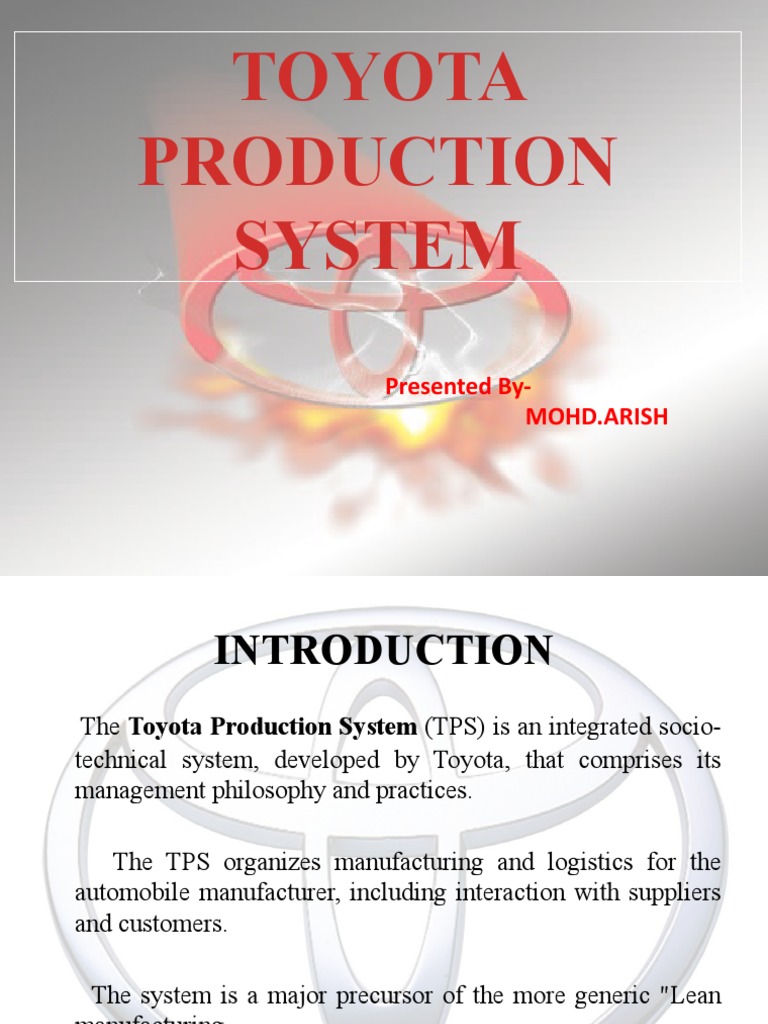 Toyota Production System Overview | PDF | Business Economics | Systems ...