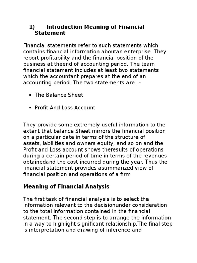 Financial Analysis Project | PDF | Financial Capital | Financial Statement