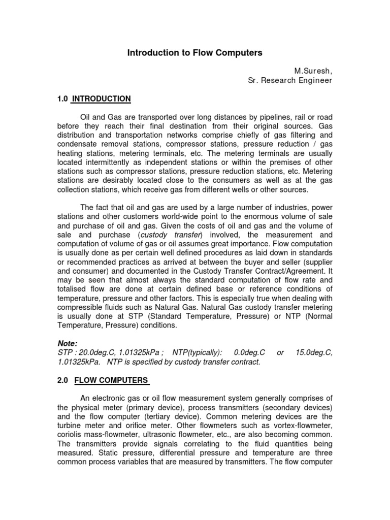 Flow Computers | PDF | Flow Measurement | Natural Gas