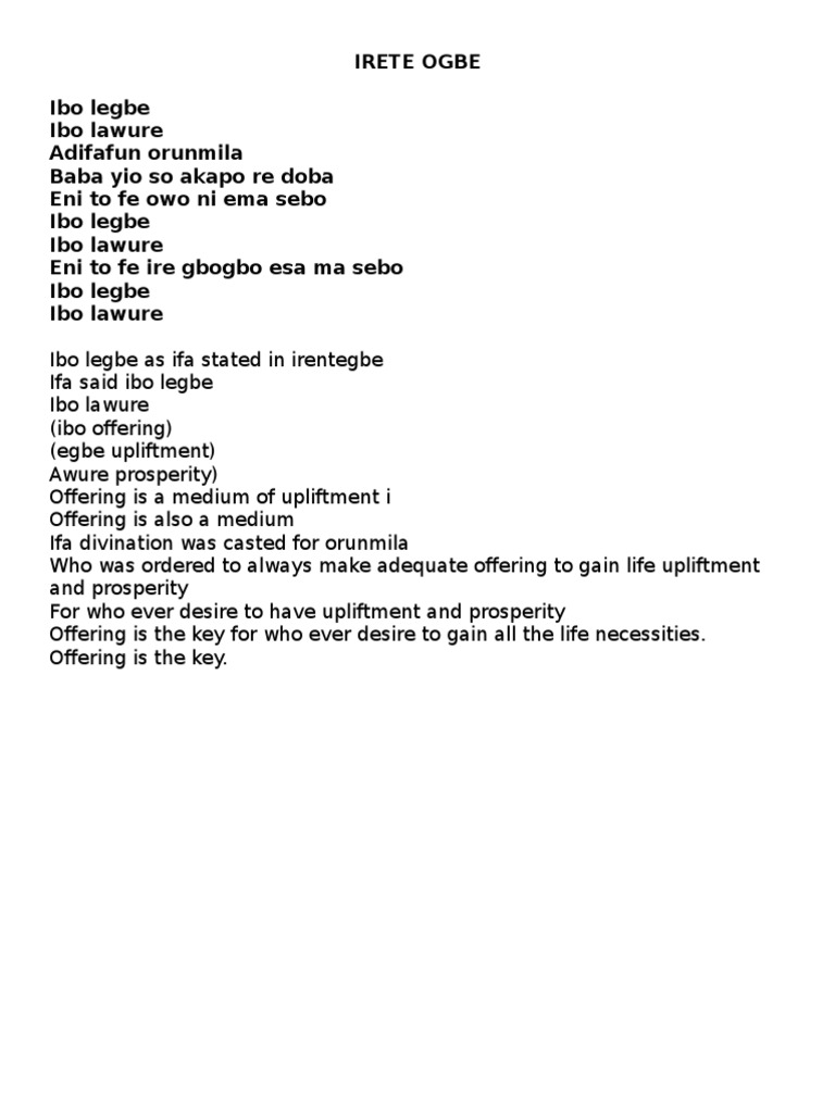 Irete Ogbe | PDF