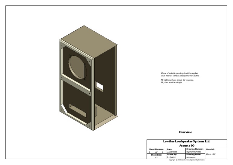 Lowther Enclosure Designs - Acousta90 | PDF