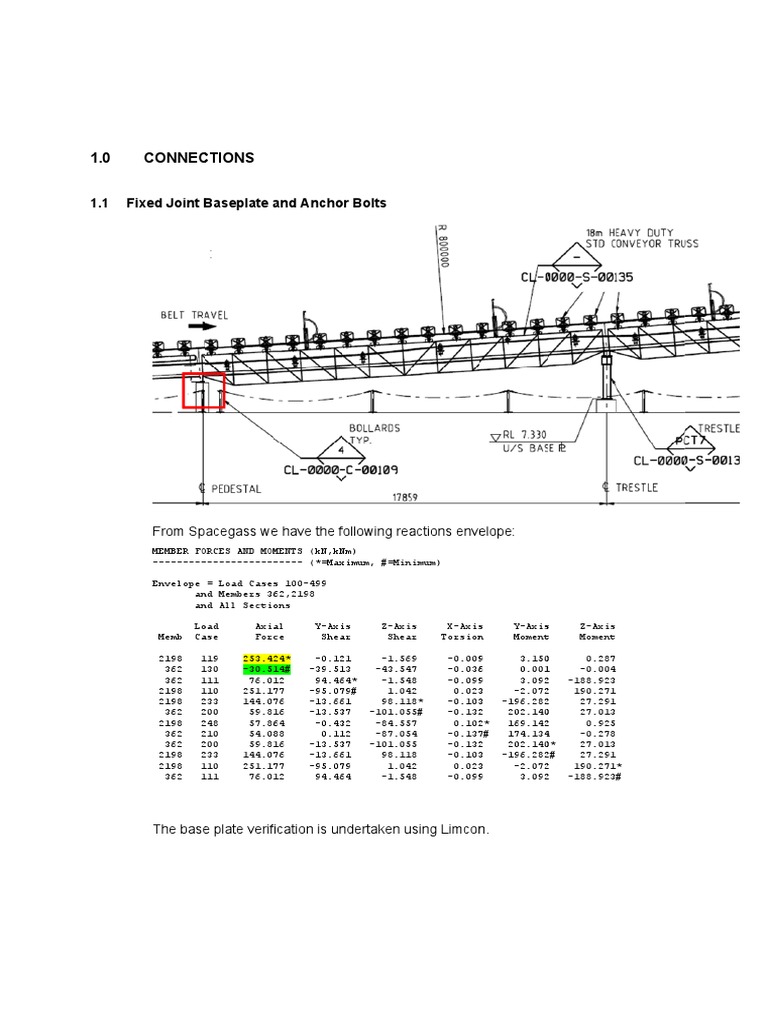 Conveyor Truss Connections Calcs | PDF | Bending | Beam (Structure)