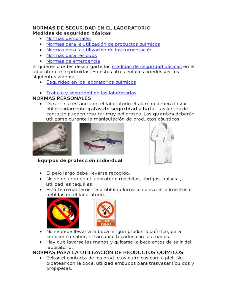Normas de Seguridad en El Laboratorio | PDF | Laboratorios | Destilación