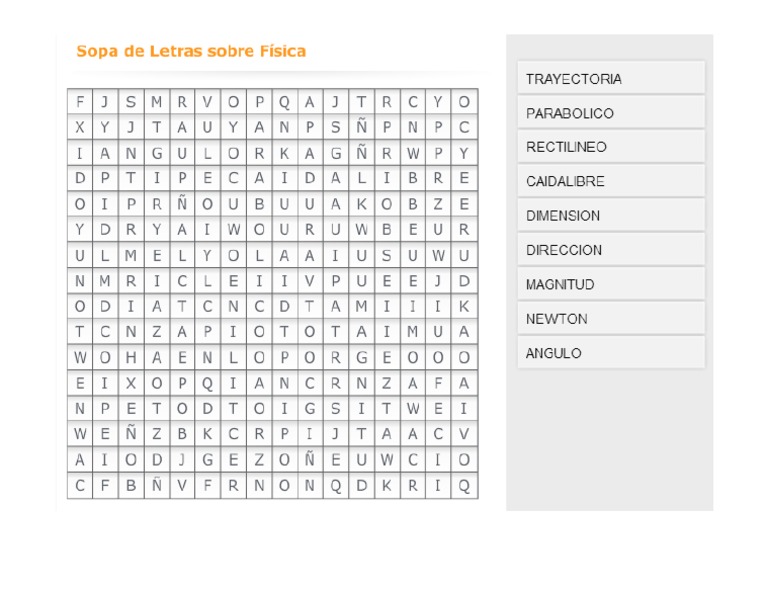 Sopa de Letras Fisica | PDF