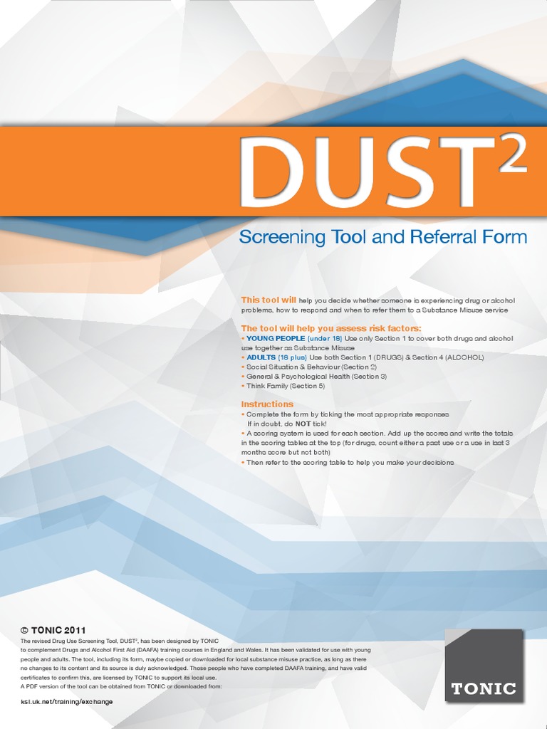 Drug Use Screening Tool - DUST 2 | PDF | Substance Abuse | Alcoholism