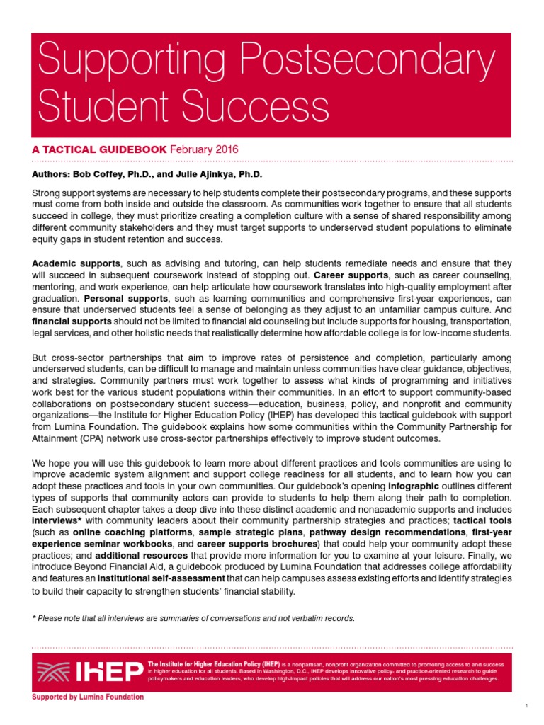 Enhancing Student Success in College | PDF | Internship | Job Hunting