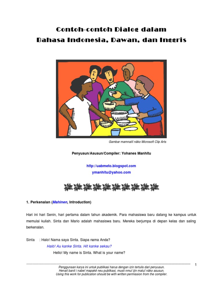 Contoh Dialog Indonesia Dawan Inggris | PDF