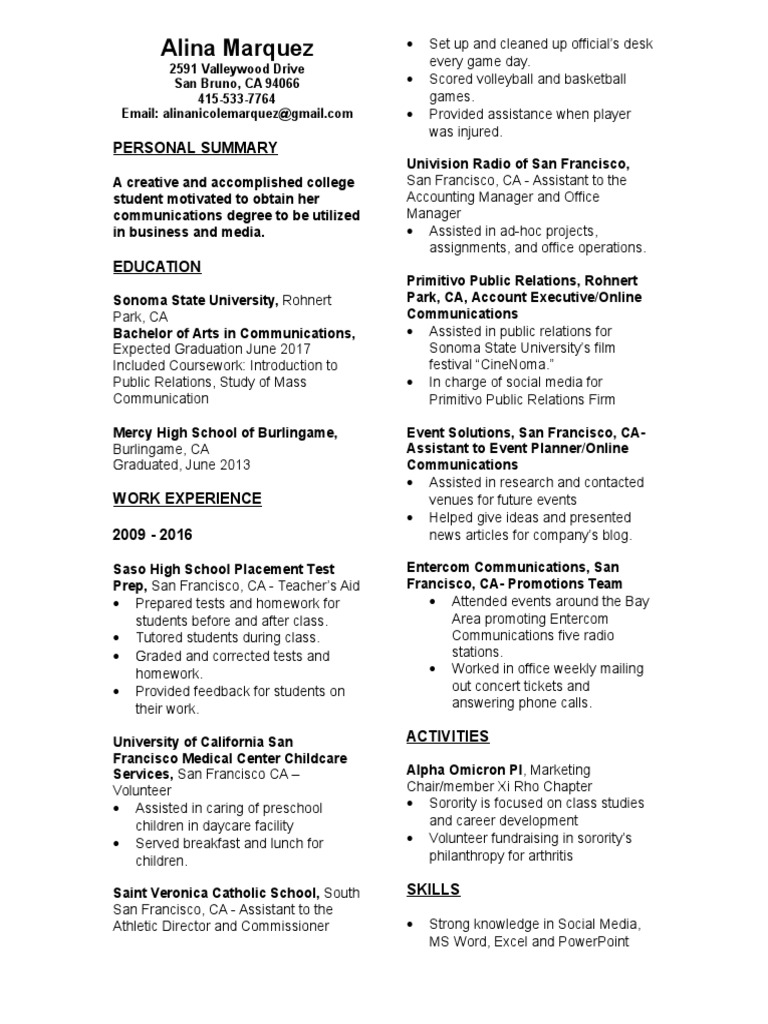 Alina Resume 2015 | PDF | Career & Growth | Social Science