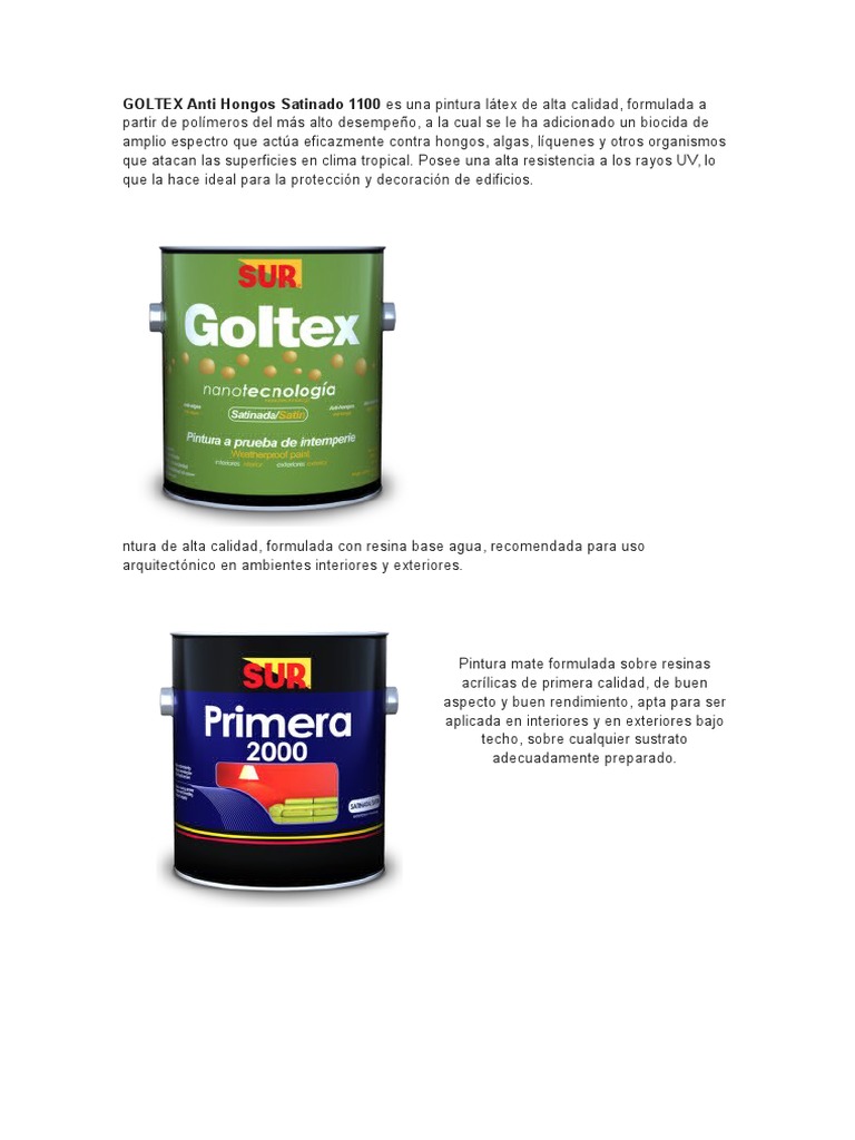 GOLTEX Anti Hongos Satinado 1100 | PDF