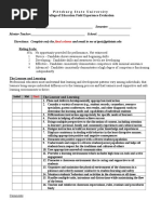 Rubric STAR Observation | PDF | Educational Assessment | Action ...