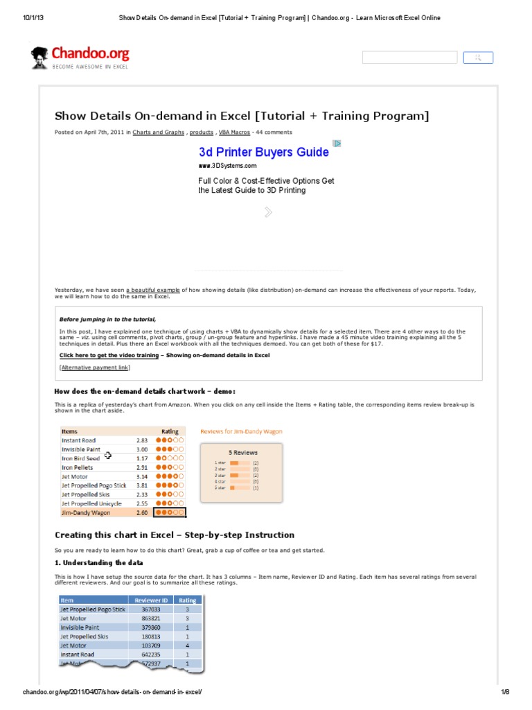 Show Details On-Demand in Excel (Tutorial + Training Program) - Chandoo | PDF | Microsoft Excel ...
