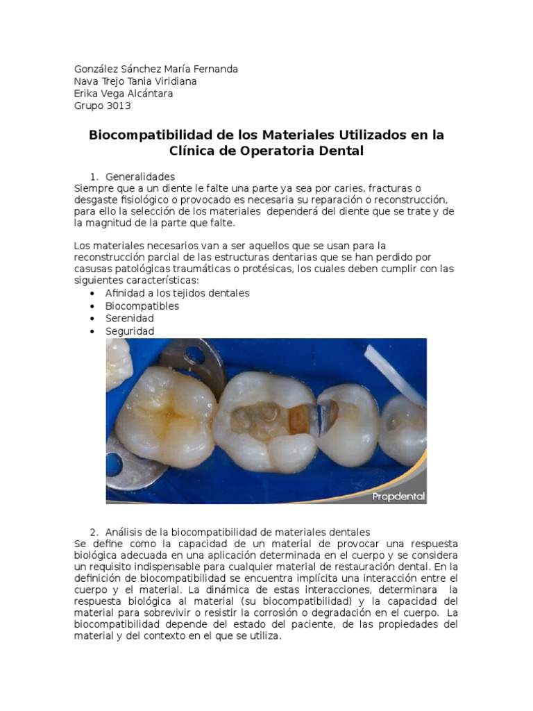 Biocompatibilidad de Materiales Dentales | PDF | Inflamación | Alergia