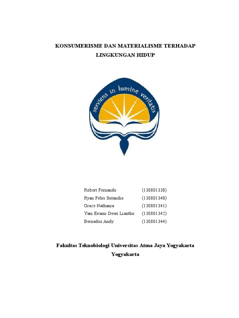 Konsumerisme Dan Materialisme Terhadap Lingkungan Hidup | PDF | Ilmu ...
