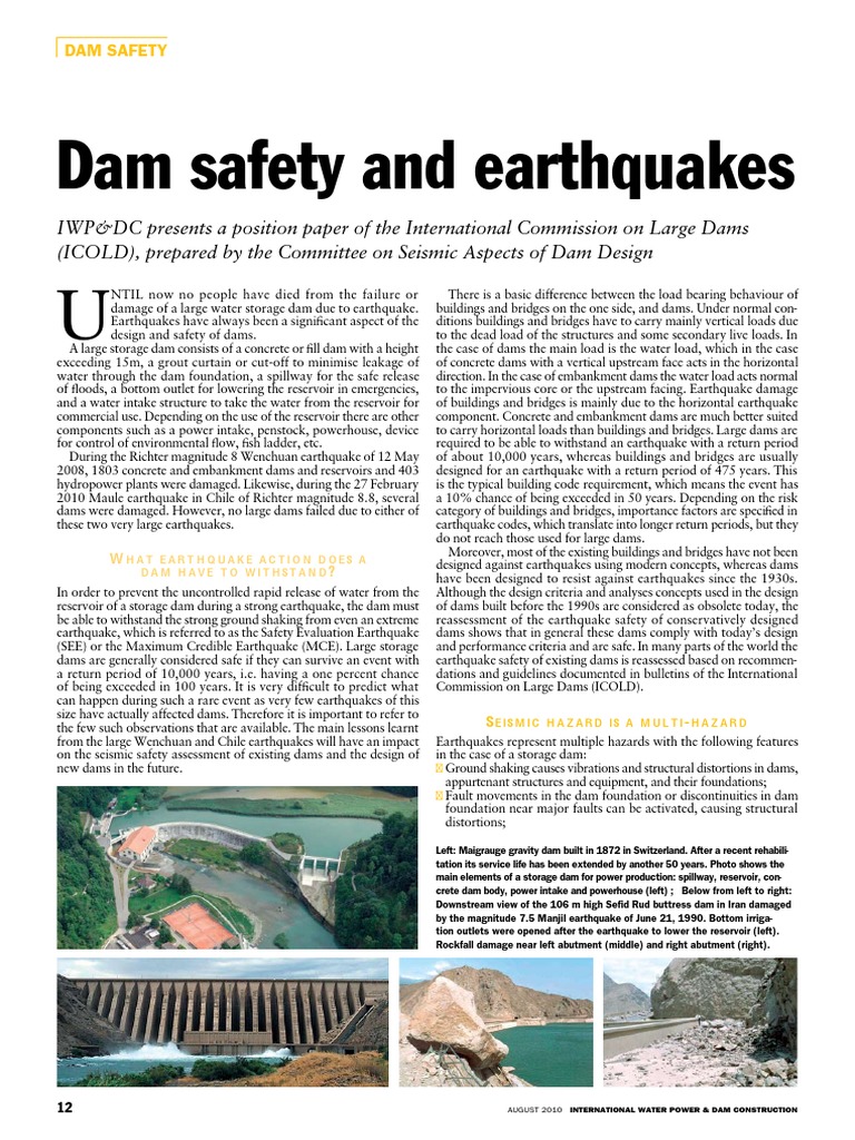 Dam Safety and Earthquake Resilience | PDF | Dam | Earthquakes