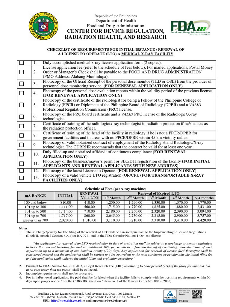 Medical X-Ray Facility License Application Form. | PDF | Radiology ...