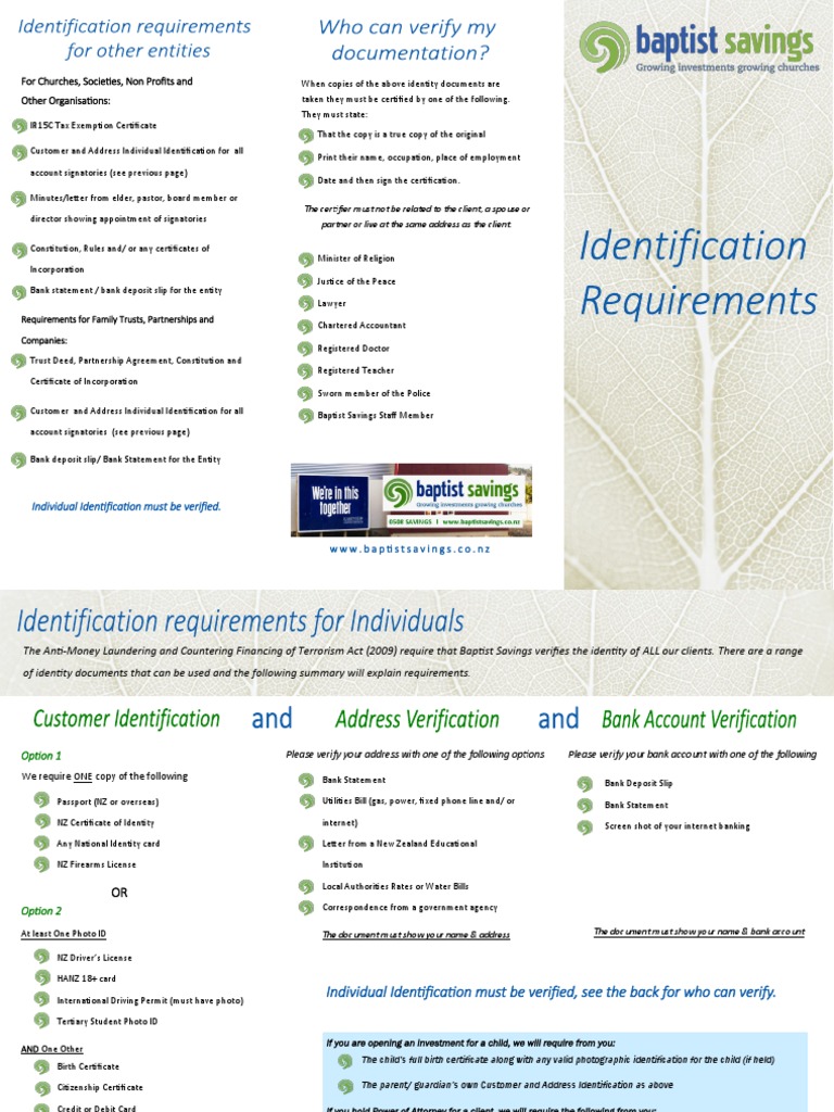 Identificaiton Requirements | PDF | Identity Document | Government ...