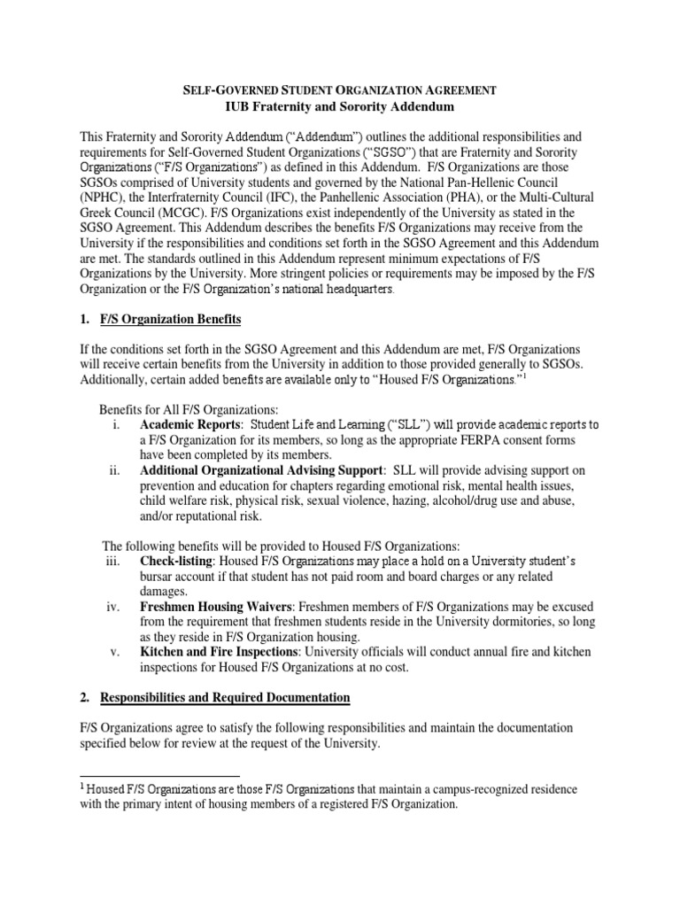 IUB Fraternity and Sorority Guidelines | PDF | Child Protection ...