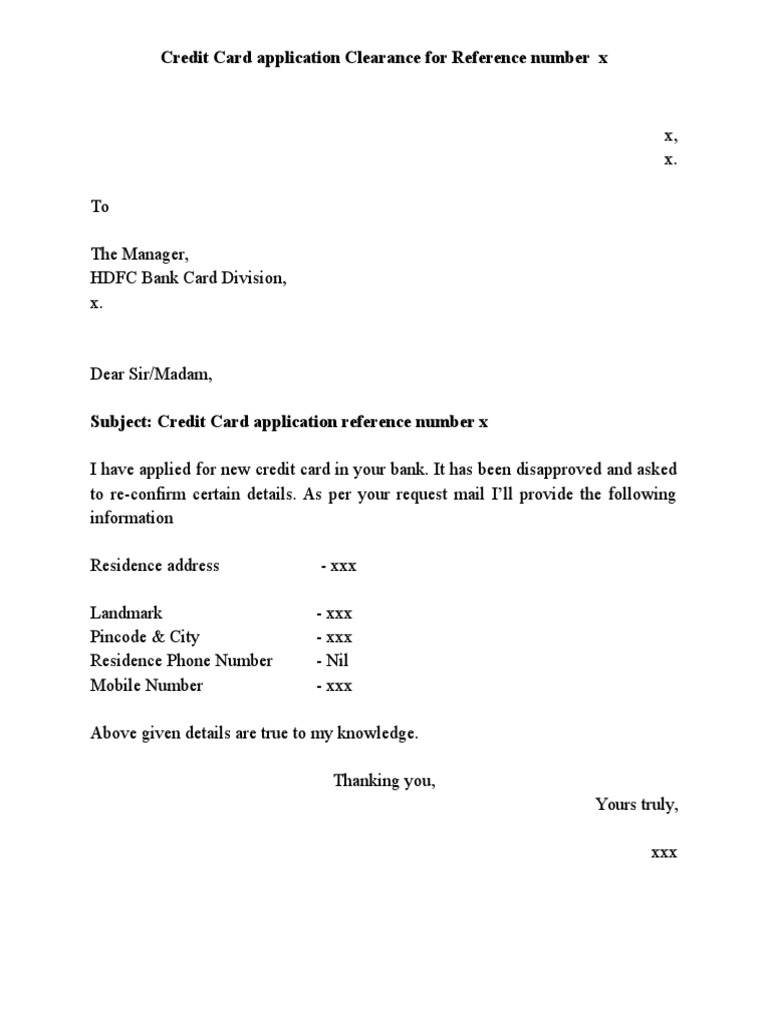 HDFC Credit Card Application Clearance | PDF