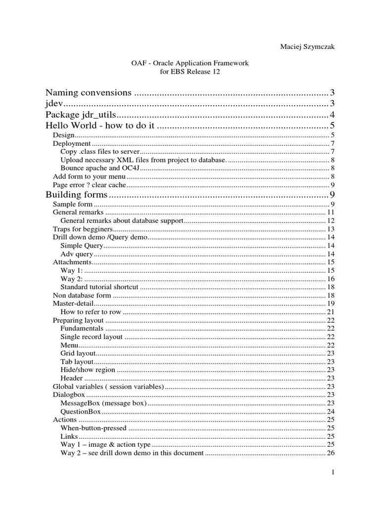 OAF - Oracle Application | PDF