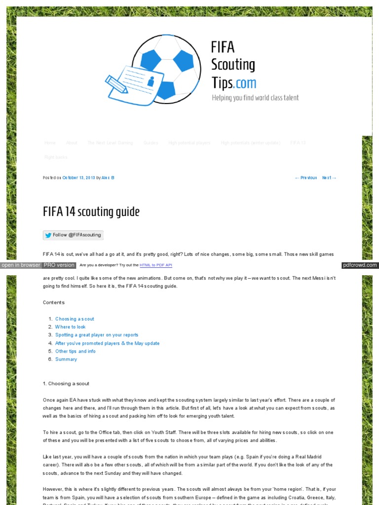 Fifa 14 Scouting Guide | PDF | Southern Europe | Html