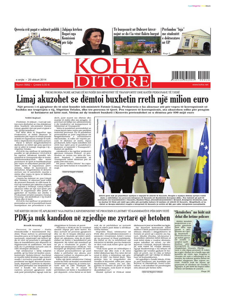 "Koha Ditore" - Ballina 20 Shkurt 2014 | PDF