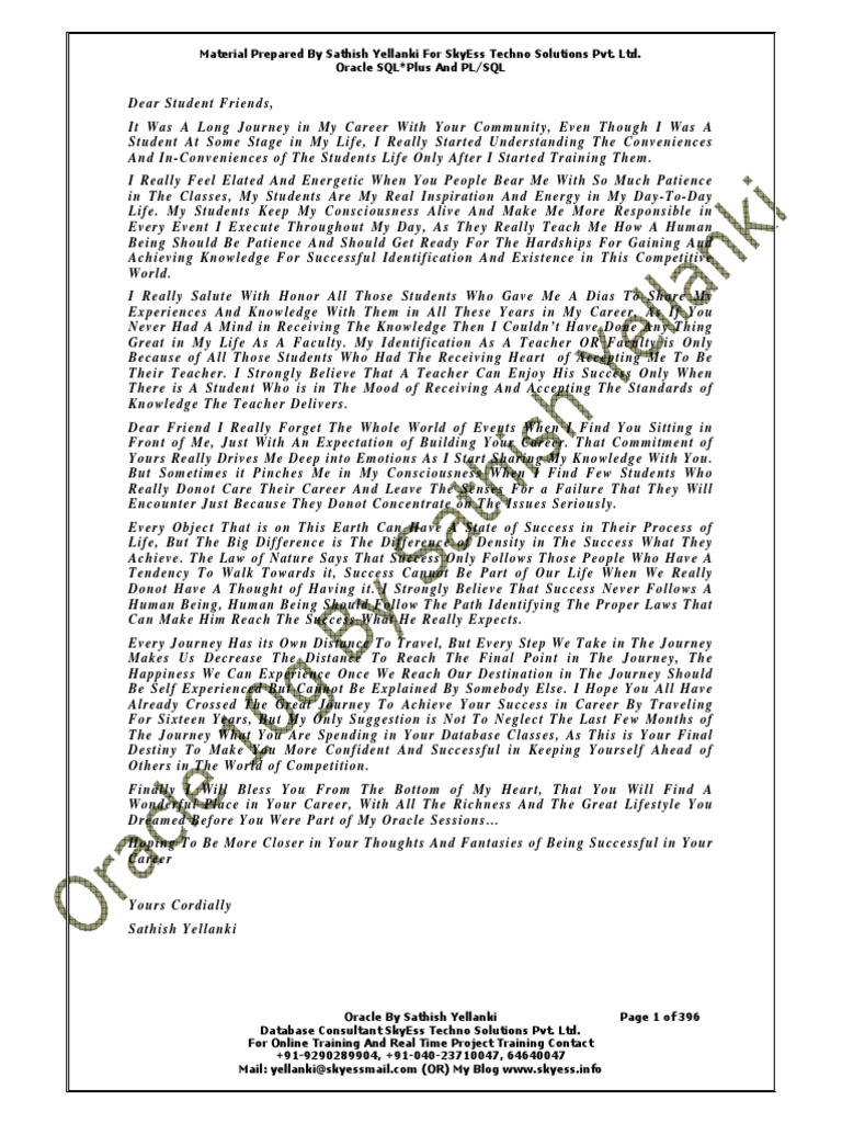 Oracle Material | PDF | Databases | Oracle Database