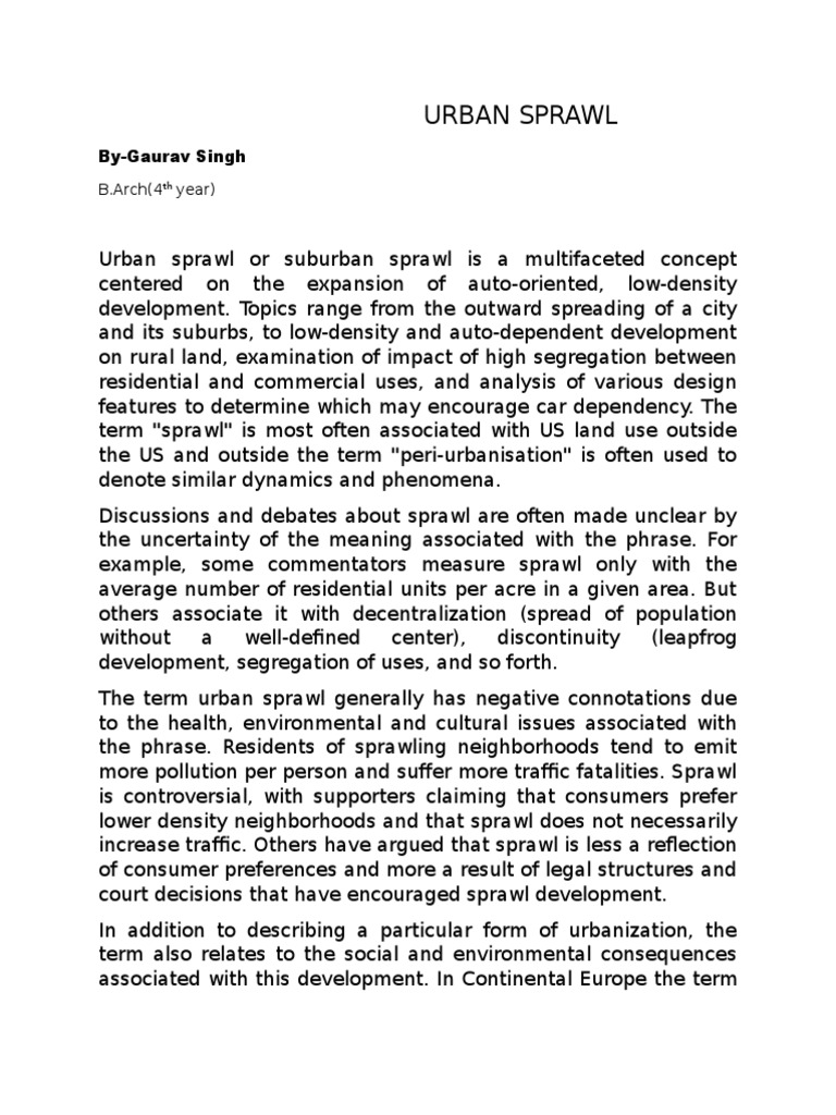 Urban Sprawl | PDF | Urban Sprawl | Urban Geography