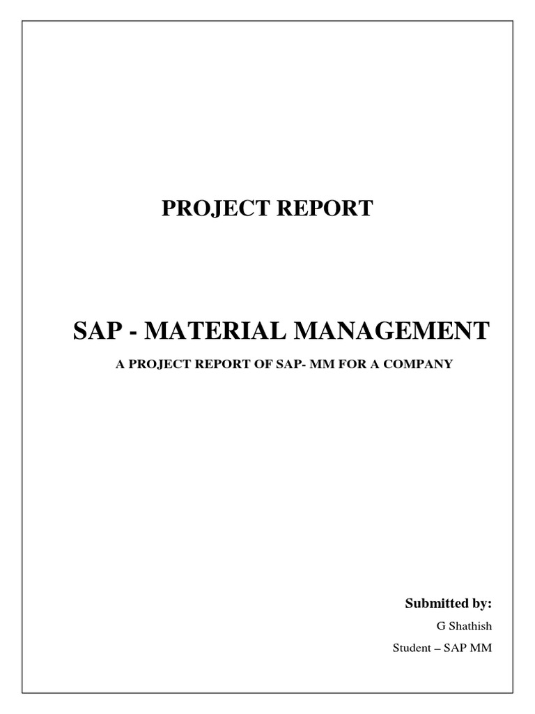 MM Project Report | PDF | Enterprise Resource Planning | Sap Se