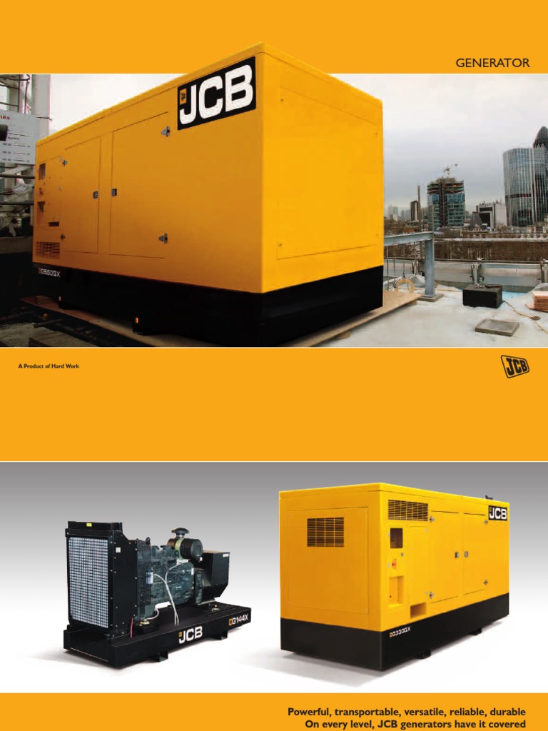 JCB Generator Brochure | PDF | Science | Technology (General)