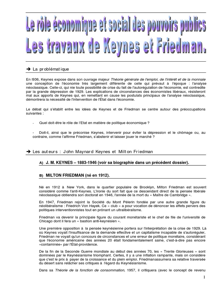 Friedman Keynes | PDF
