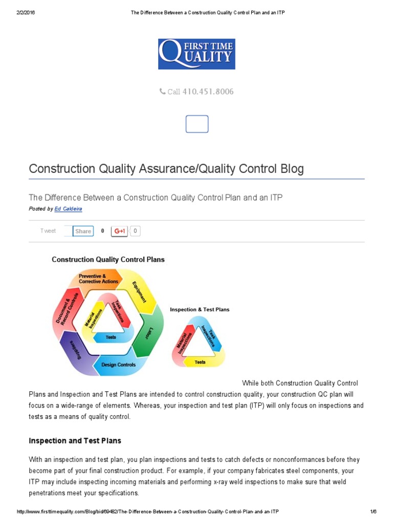 Quality Control vs. Inspection Plans | PDF