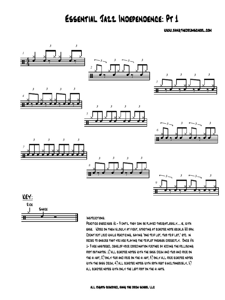 Essential Jazz Independence | PDF | Musical Compositions | Musical Notation