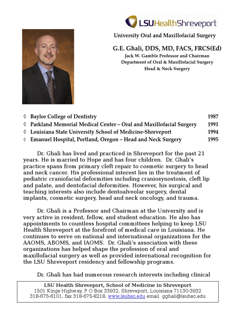 Dr. Ghali Bio 2016 | PDF