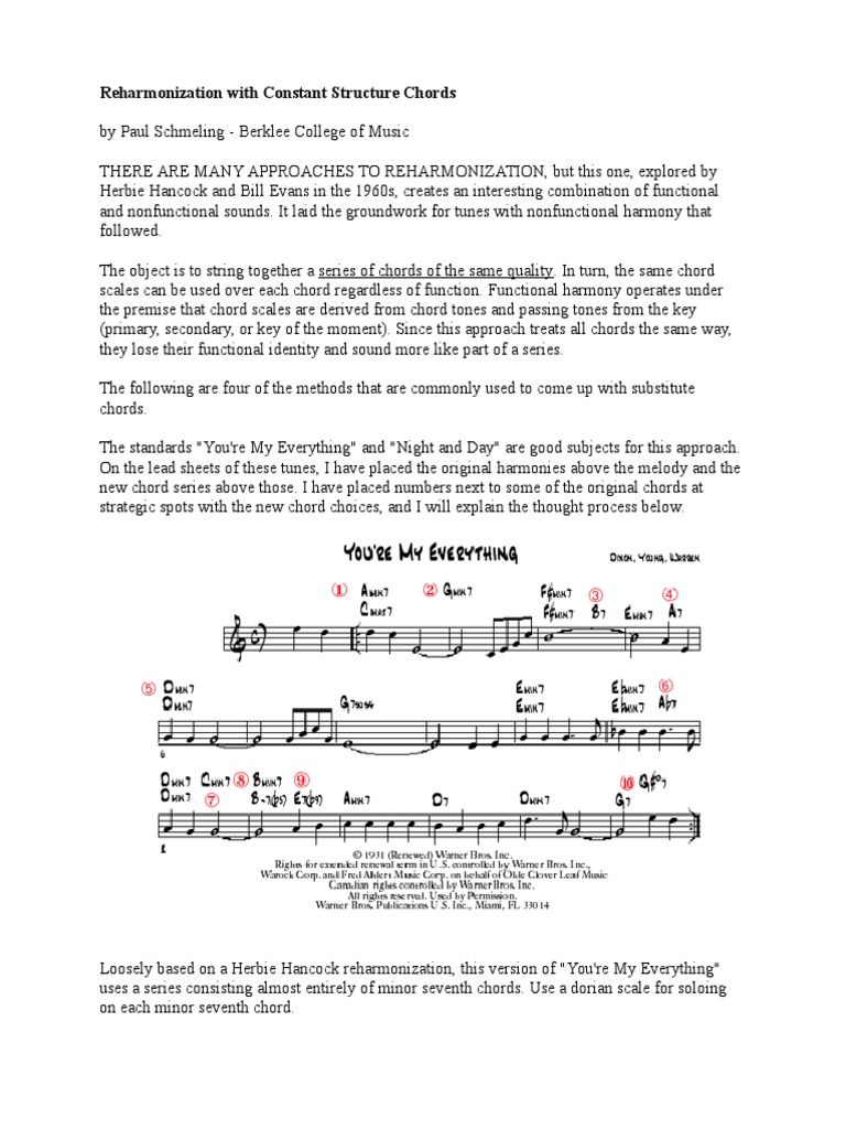 Constant Structure Chord Reharmonization | PDF | Chord (Music) | Harmony
