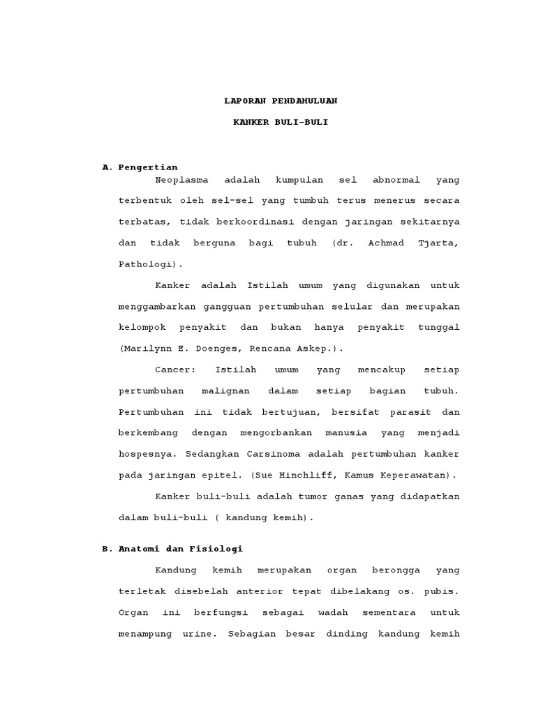 Askep Ca BULI-BULI | PDF | Kesehatan Holistik