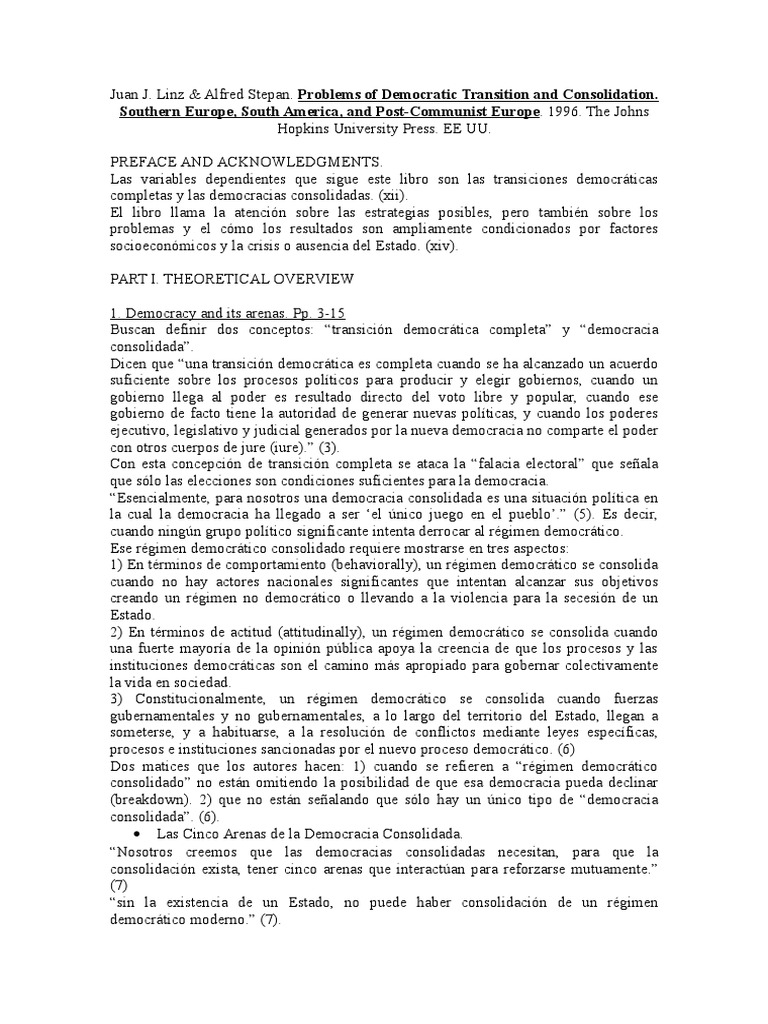Transiciones y Consolidaciones Democráticas | PDF | Totalitarismo | Democracia