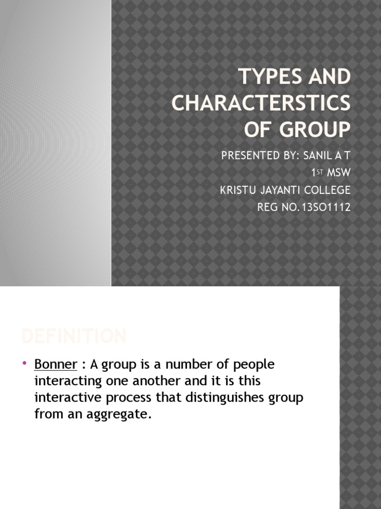 Types and Characteristics of Groups | PDF | Social Psychology ...