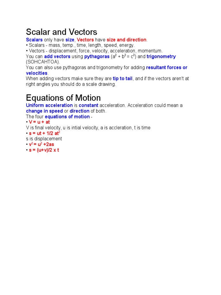 Physics Basics: Scalars and Vectors | PDF