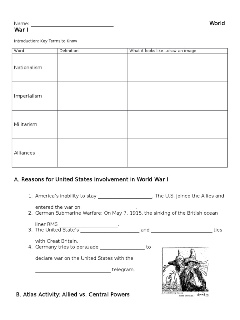 WWI Nearpod Notes Page | PDF