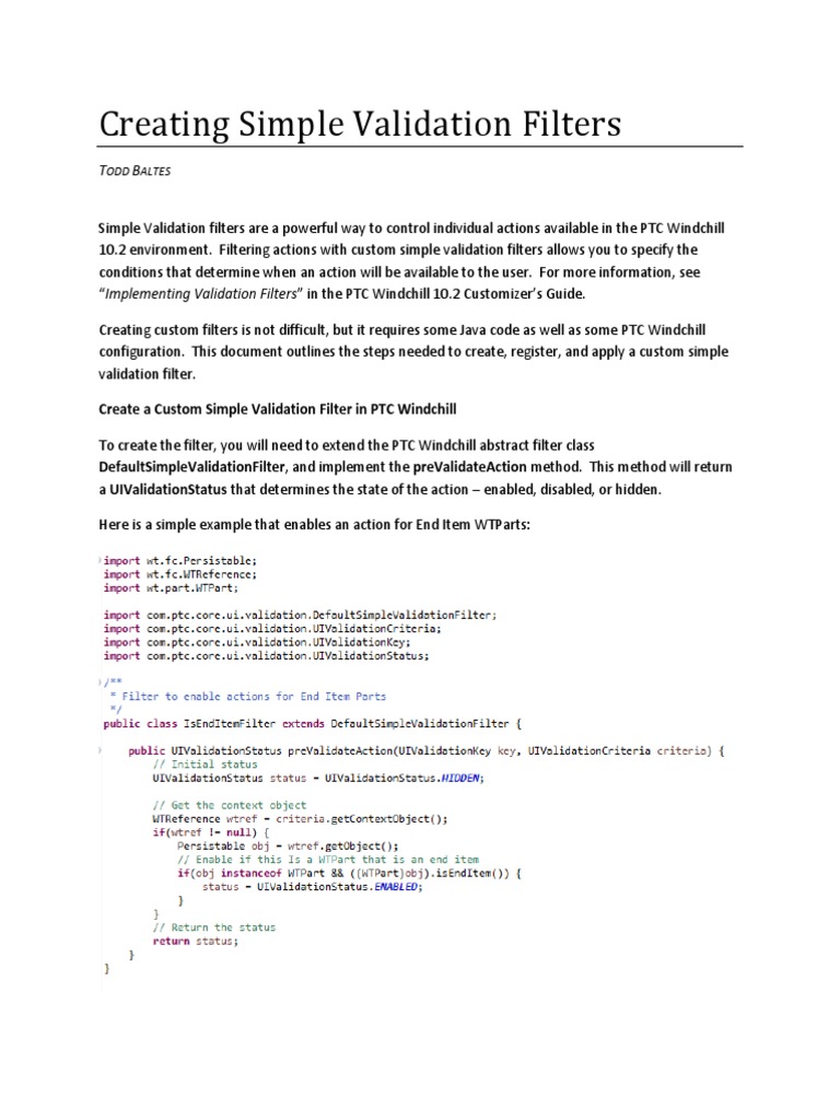 Creating Simple Validation Filters: Create A Custom Simple Validation ...