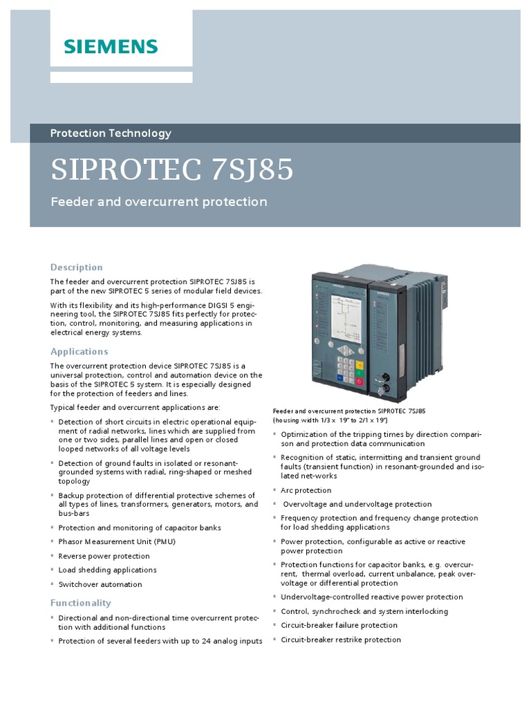 Siprotec 7sj85 v6 Profile | PDF