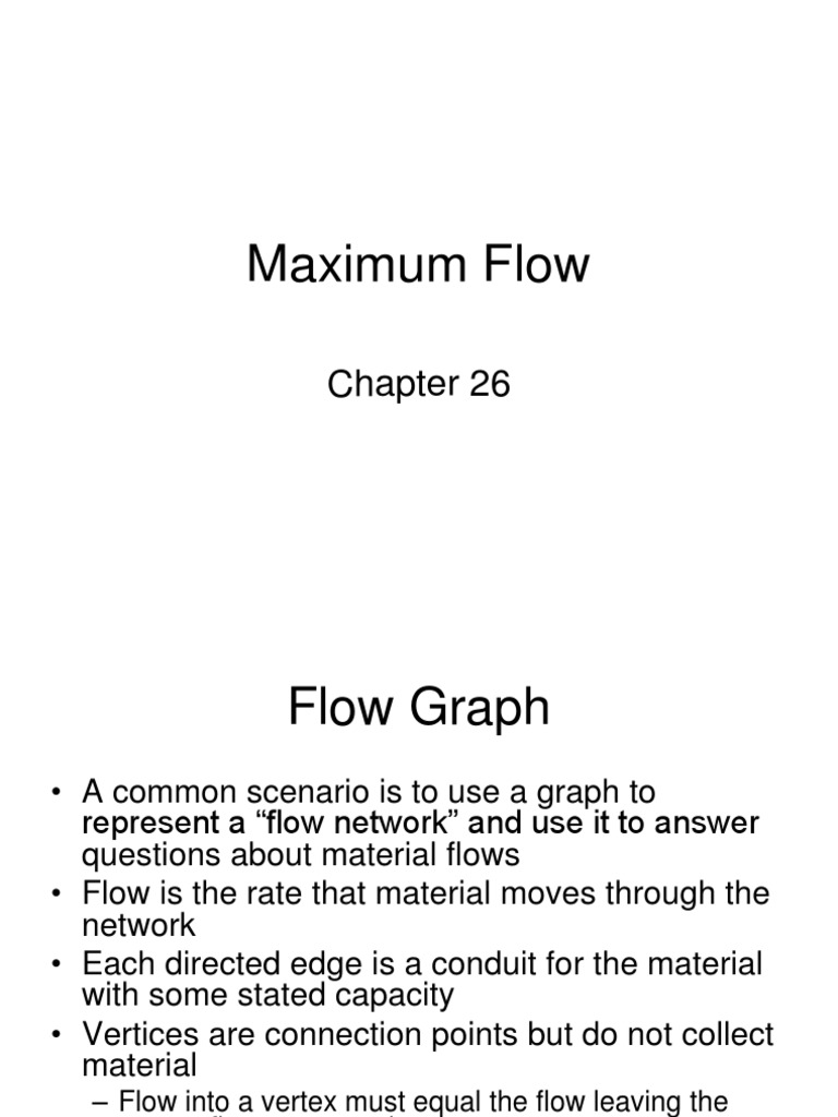 Maximum Flow Chapter | PDF | Graph Theory | Computational Problems