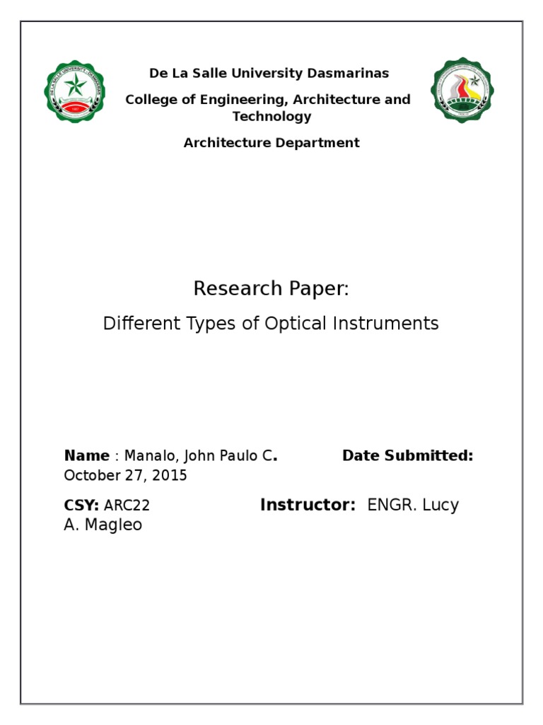Different Types of Optical Instruments | PDF | Lens (Optics) | X Ray ...