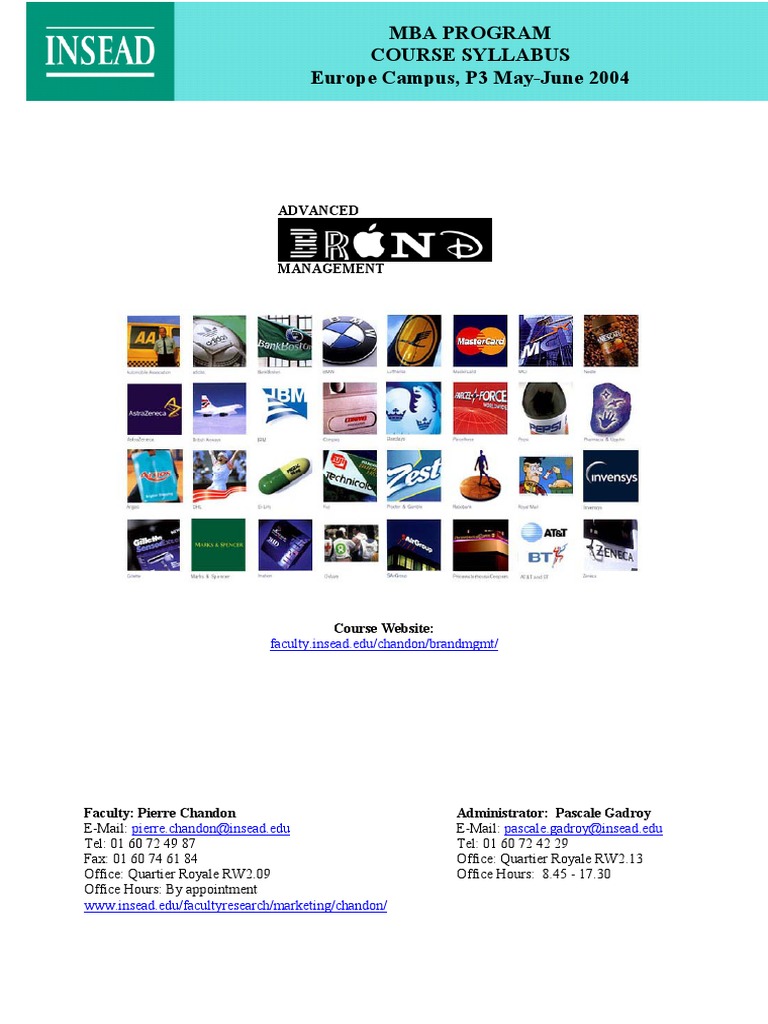 Advanced Brand Management Course | PDF | Brand | Master Of Business ...