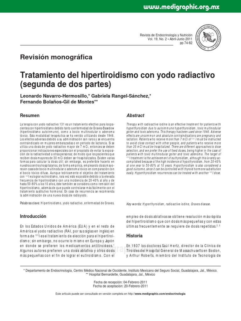 Tratamiento Del Hipertiroidismo Con Yodo Radiactivo | Tiroides ...