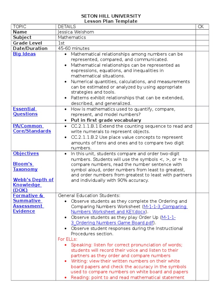 Ell Lesson Plan 1 | PDF | Lesson Plan | Educational Assessment