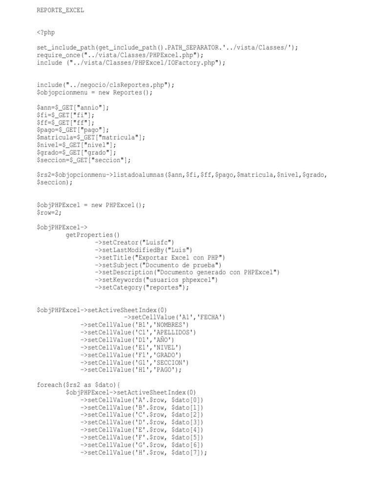 Ejemplo de Reportes Con PHP | PDF | Business | Informática y tecnología ...
